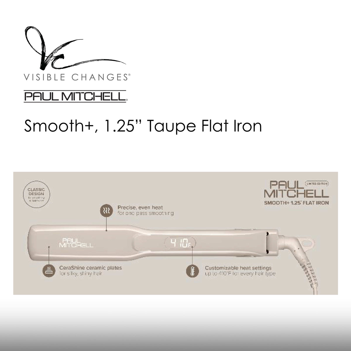 Smooth+ 1.25″ Taupe Flat Iron – Visible Changes Online Store